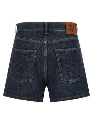 Fendi Ff Padded Denim Shorts - Blue
