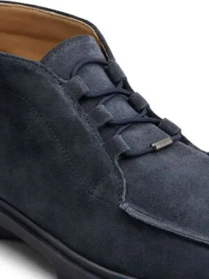 TOD'S Suede Leather Ankle Boots With Lace-up Fastening