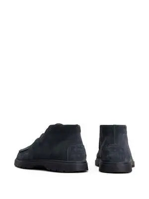 TOD'S Suede Leather Ankle Boots With Lace-up Fastening