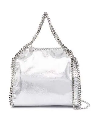 Stella McCartney Falabella Mini Metallic Tote Bag - Silver