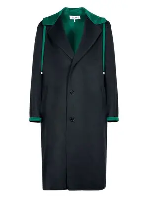 Loewe Wool And Cashmere Blend Hooded Coat