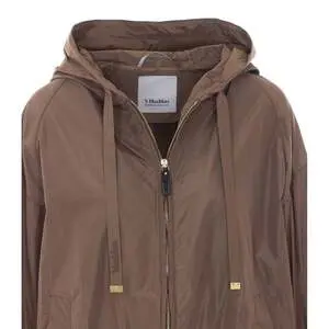 Max Mara Hooded Long-sleeve Zip-up Raincoat