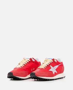 GOLDEN GOOSE Marathon" Red Lace-up Sneakers - Multicolor