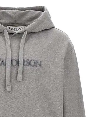 JW Anderson Embroidered Logo Hoodie - Gray