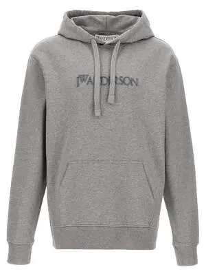 JW Anderson Embroidered Logo Hoodie - Gray