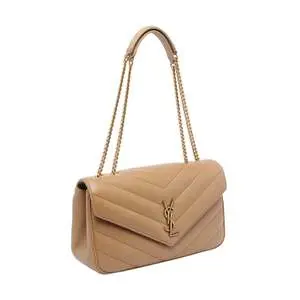 Saint Laurent Loulou Shoulder Bag In Lamb Leather - Brown