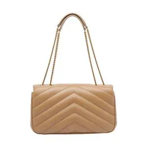 Saint Laurent Loulou Shoulder Bag In Lamb Leather - Brown