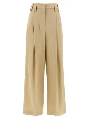 JIL SANDER High-waisted Wide-leg Pants - Cream