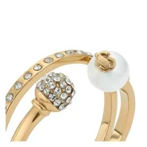 JIMMY CHOO Double Ring With Pearls And Crystals