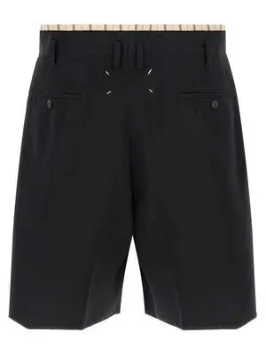 MAISON MARGIELA Wool Bermuda Shorts With Striped Lining Insert