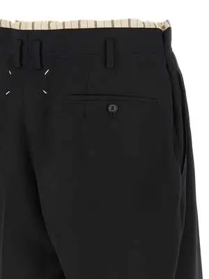 MAISON MARGIELA Wool Bermuda Shorts With Striped Lining Insert