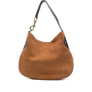Mulberry Suede Shoulder Bag With Gold-tone Hardware - Brown