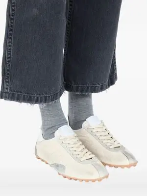 MAISON MARGIELA Vintage Finish Suede And Leather Sneakers - Multicolor
