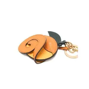 Mulberry Leaf Detail Leather Charm