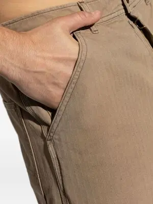 MAISON MARGIELA Cotton Herringbone Straight Leg Trousers