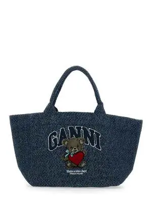 GANNI GANNI Tote Bag With Teddy Bear Applique Multicolor