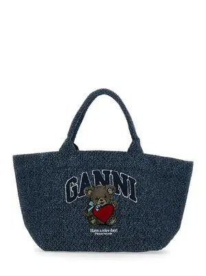GANNI Tote Bag With Teddy Bear Applique