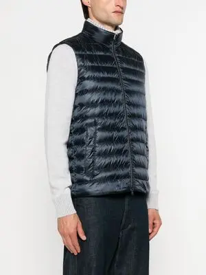 Herno Quilted Stand Collar Zip-up Down Vest - Multicolor