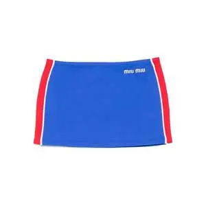 Miu Miu Straight Skirt With Side Stripe Detail - Blue