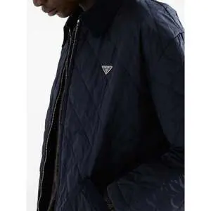 Prada Quilted Velvet Trim Puffer Jacket