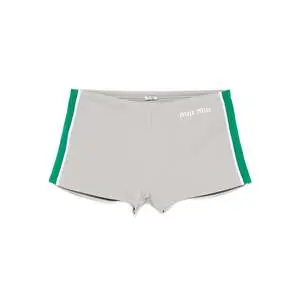 Miu Miu Grey Shorts With Contrast Trim - Gray