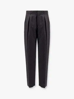 Dior Virgin Wool And Alpaca Jacquard Trousers With Polka Dots - Multicolor