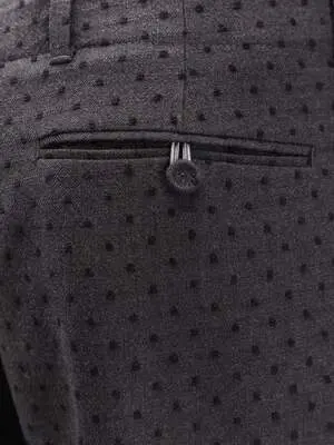 Dior Virgin Wool And Alpaca Jacquard Trousers With Polka Dots - Multicolor