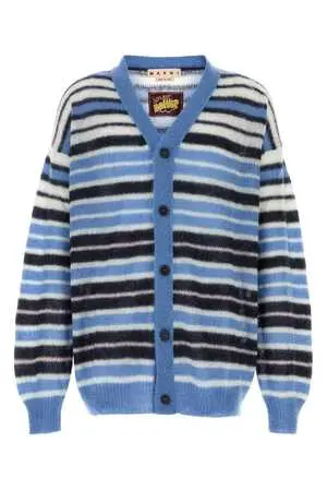 Marni Mohair Blend Striped Cardigan - Multicolor