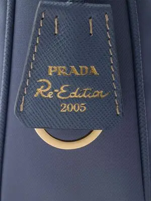 Prada Re-edition 2005 Mini Bag In Re-nylon And Saffiano - Blue