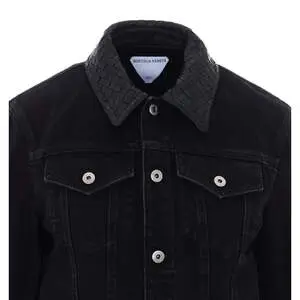 Bottega Veneta Denim Jacket With Leather Trim