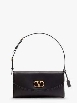 Valentino Garavani Leather Shoulder Bag With Metal Vlogo Signature - Multicolor