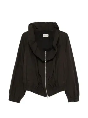Dries Van Noten DRIES VAN NOTEN Zip-Up Jacket With Gathered Neckline Brown