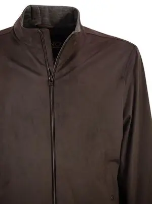 Herno Suede Microfibre Jacket - Brown