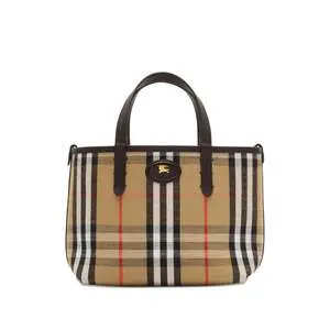 Burberry Tote Bag With Check Pattern - Brown