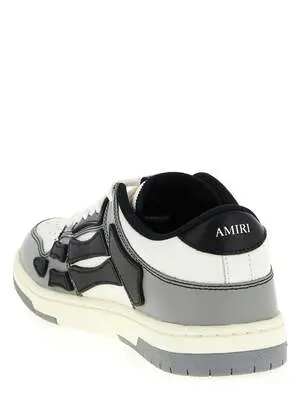 Amiri Varsity Skel Low Top Craquelé Leather Sneakers