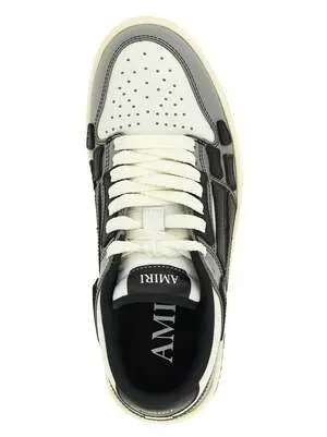 Amiri Varsity Skel Low Top Craquelé Leather Sneakers