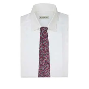 Etro Jacquard Paisley Motif Silk Neck Tie - Red