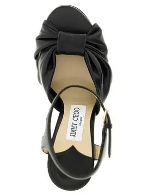 JIMMY CHOO Heloise Nappa Leather Platform Sandals - Black