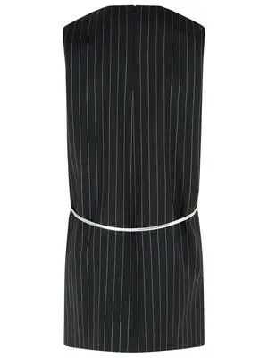 Sportmax Domini" Virgin Wool Blend Dress With Vertical Stripes