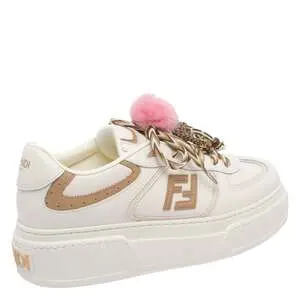 Fendi Platform Sneakers With Charm - White