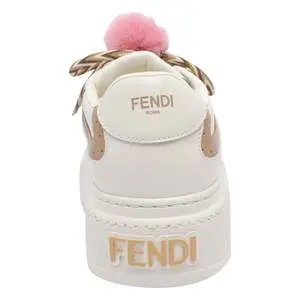 Fendi Platform Sneakers With Charm - White
