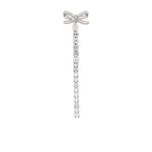 SELF-PORTRAIT Tone Crystal Embellishment Drop Earrings - Silver
