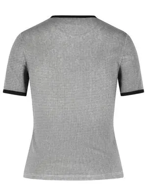 COURREGES Cotton T-shirt With Embroidered Logo - Gray