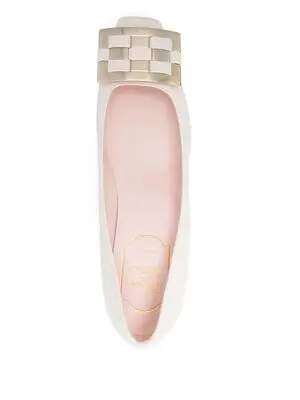 ROGER VIVIER Trompette Leather Pumps With Gold-tone Buckle - Multicolor