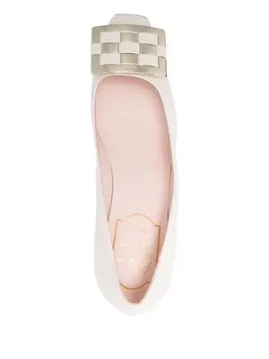 ROGER VIVIER Trompette Leather Pumps With Gold-tone Buckle