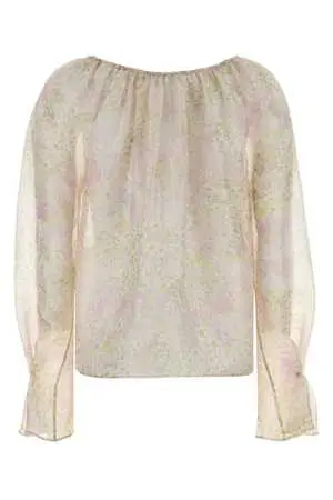 Alberta Ferretti Printed Crepe Blouse