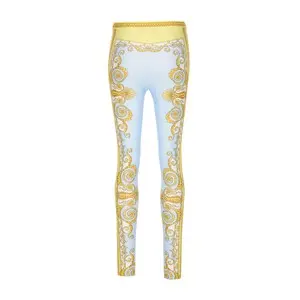 Versace Barocco Print Leggings - Blue