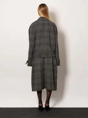 Balenciaga Wool Coat With Removable Belt - Multicolor