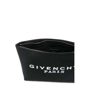 Givenchy Logo Wrist Strap Zip Fastening Clutch Bag - Black