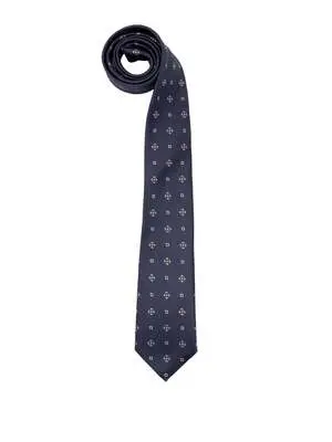 Saint Laurent Silk Geometric Print Neck Tie - Multicolor